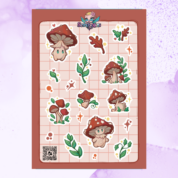 Mushrooms Sticker Sheet – Eclectic Scribbles