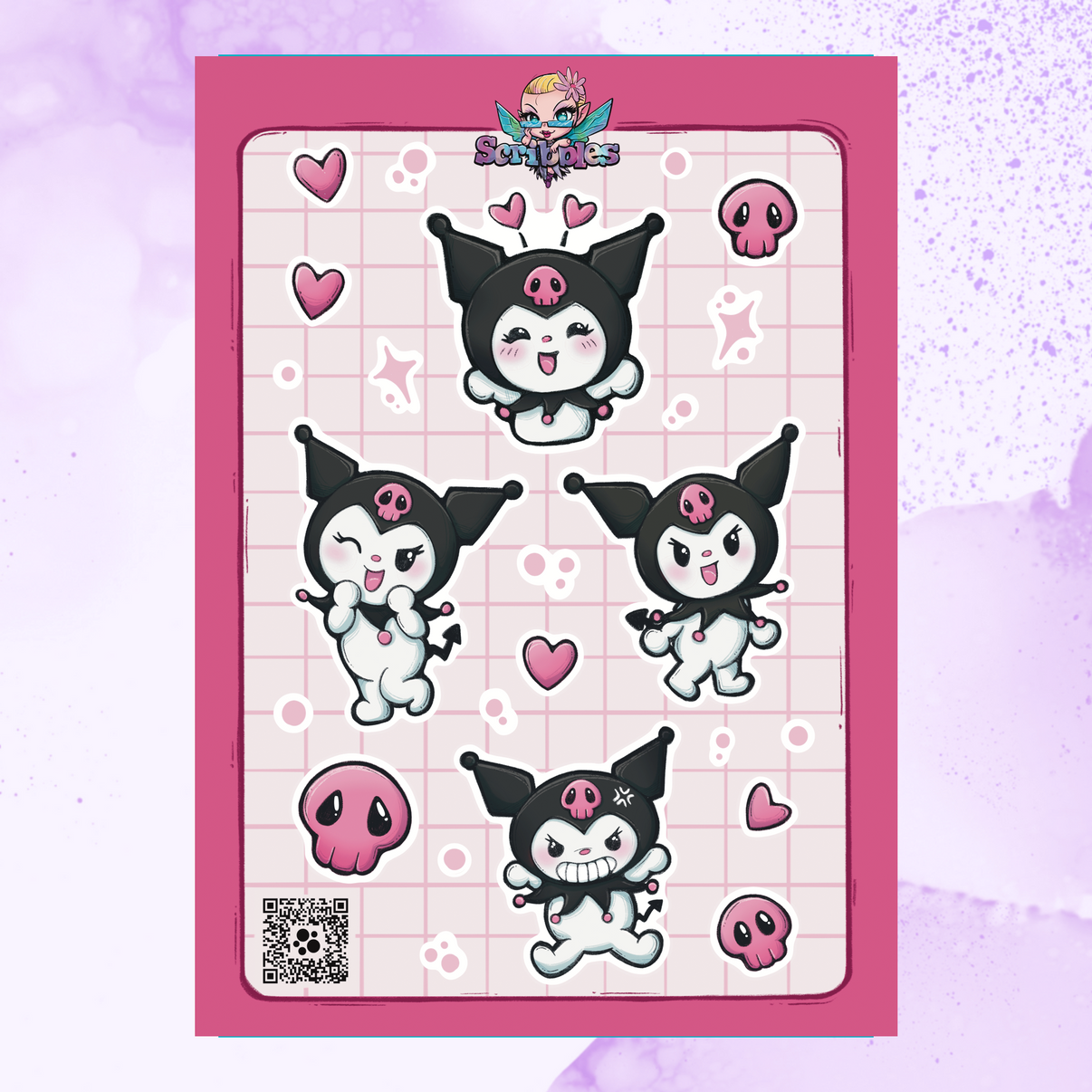 Kuromi Sticker Sheet – Eclectic Scribbles