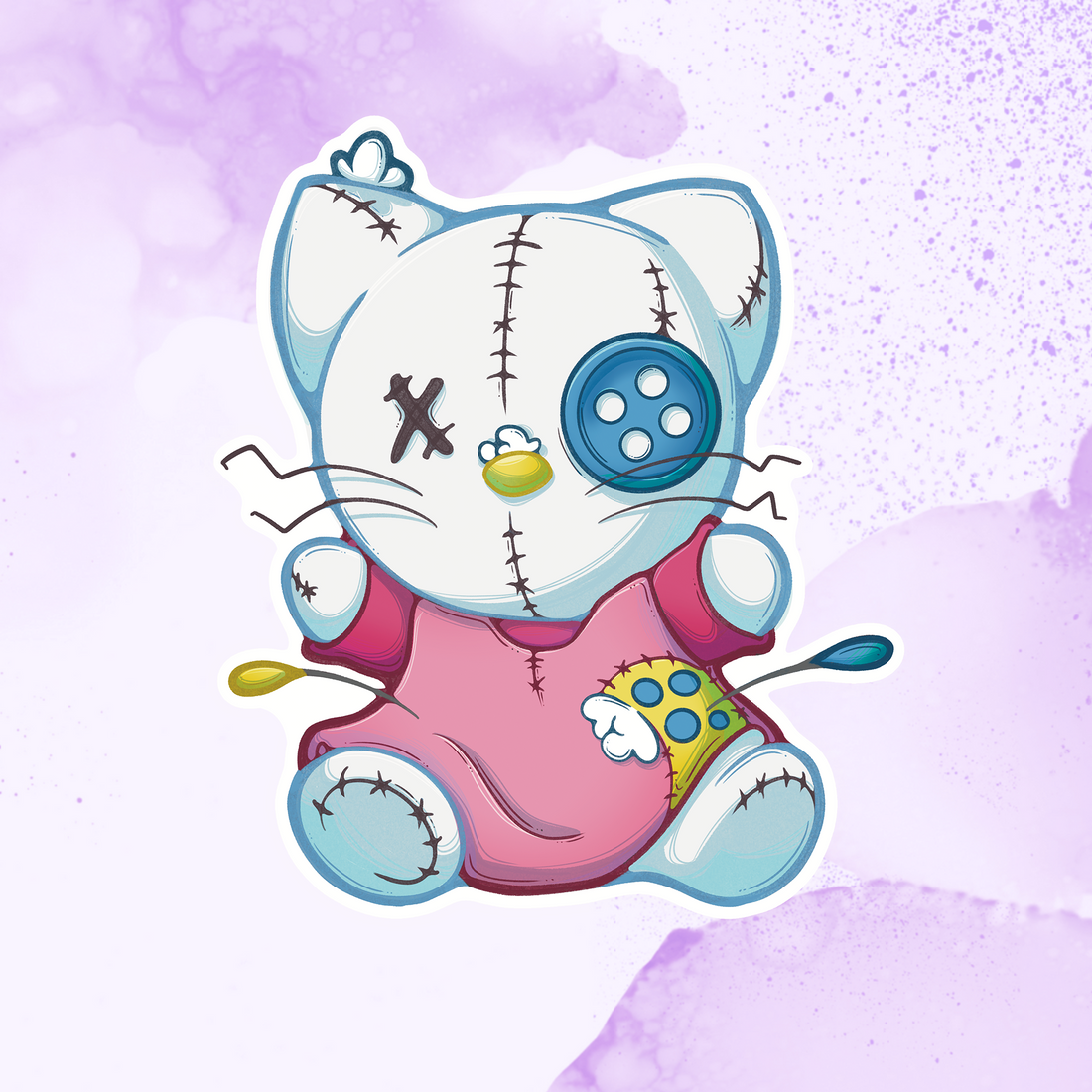 Voodoo Hello Kitty Sticker Eclectic Scribbles
