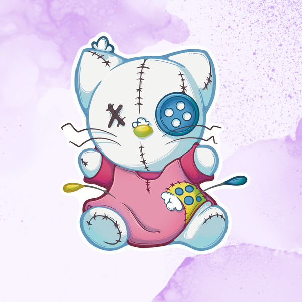 Voodoo Hello Kitty Sticker Eclectic Scribbles