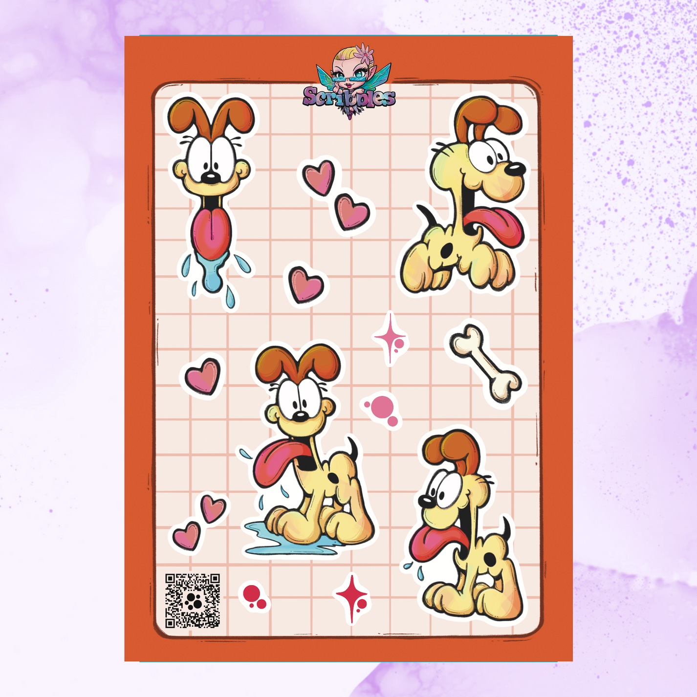 Odie Sticker Sheet – Eclectic Scribbles