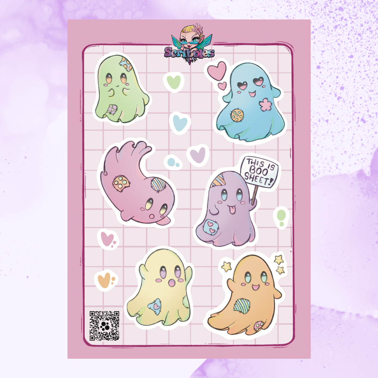 Pastel Ghosts Sticker Sheet – Eclectic Scribbles