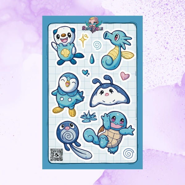 Water Friends Sticker Sheet – Eclectic Scribbles