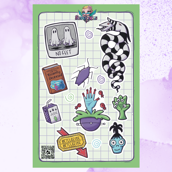 Beetlejuice Sticker Sheet Collection – Eclectic Scribbles